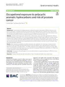 Occupational exposure to polycyclic aromatic hydrocarbons and risk of prostate cancer - EspaceINRS